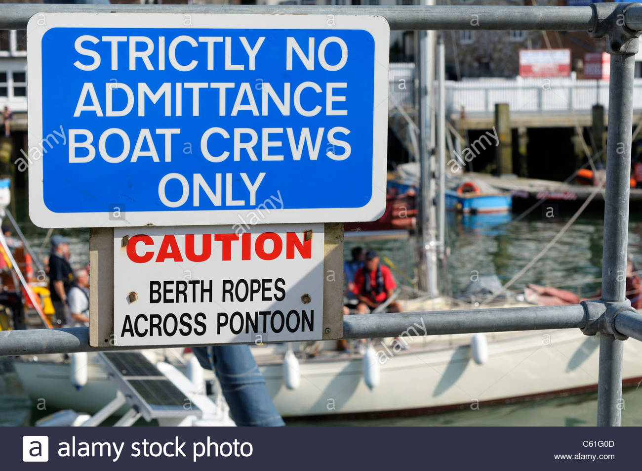 Strictly No Admittance Boat Crews Only Sign High Resolution Stock ...