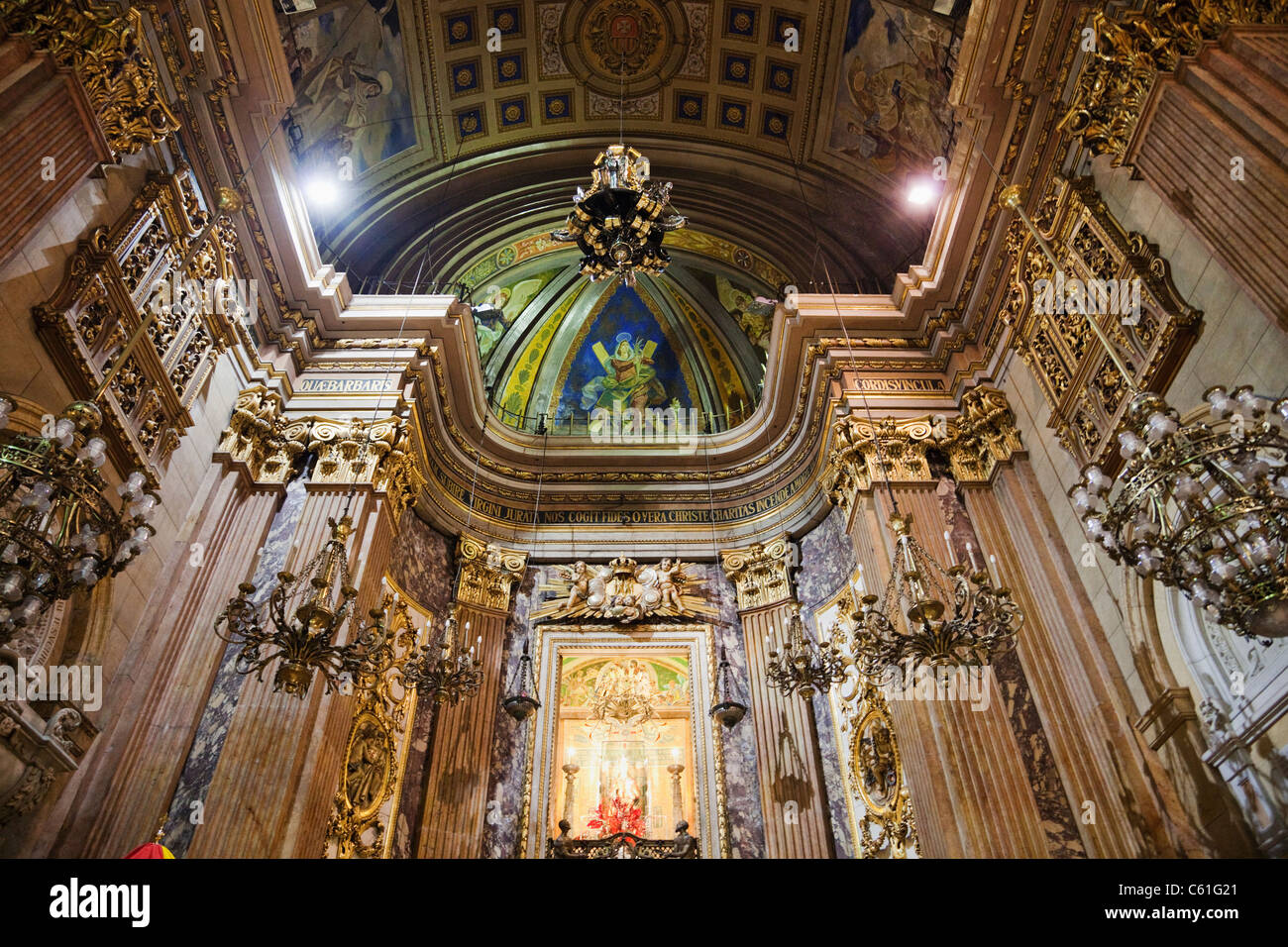 Spain, Barcelona, The Gothic Quarter, Basilica of Our Lady of Mercy ...