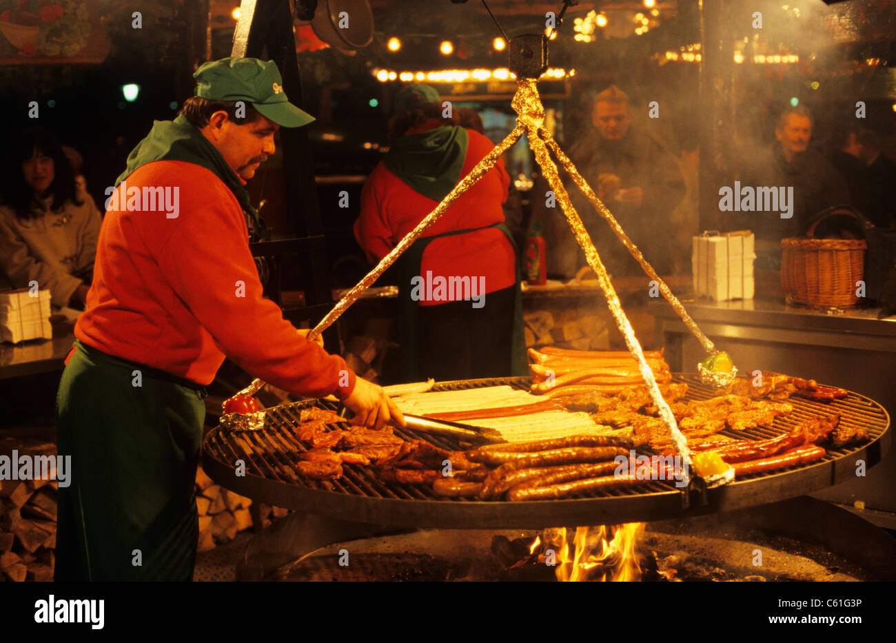 Sausage stand Altstadt Frankfurt Germany Stock Photo - Alamy