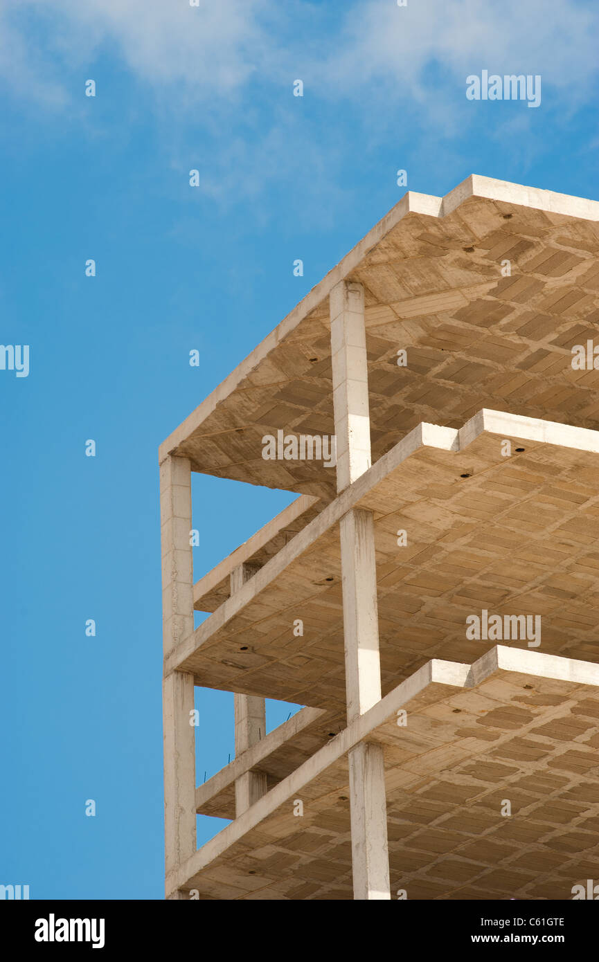 Unfinished concrete structure of a high rise building Stock Photo - Alamy