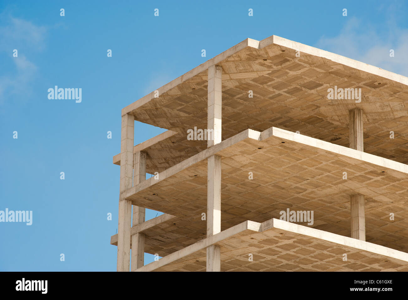 Unfinished concrete structure of a high rise building Stock Photo - Alamy