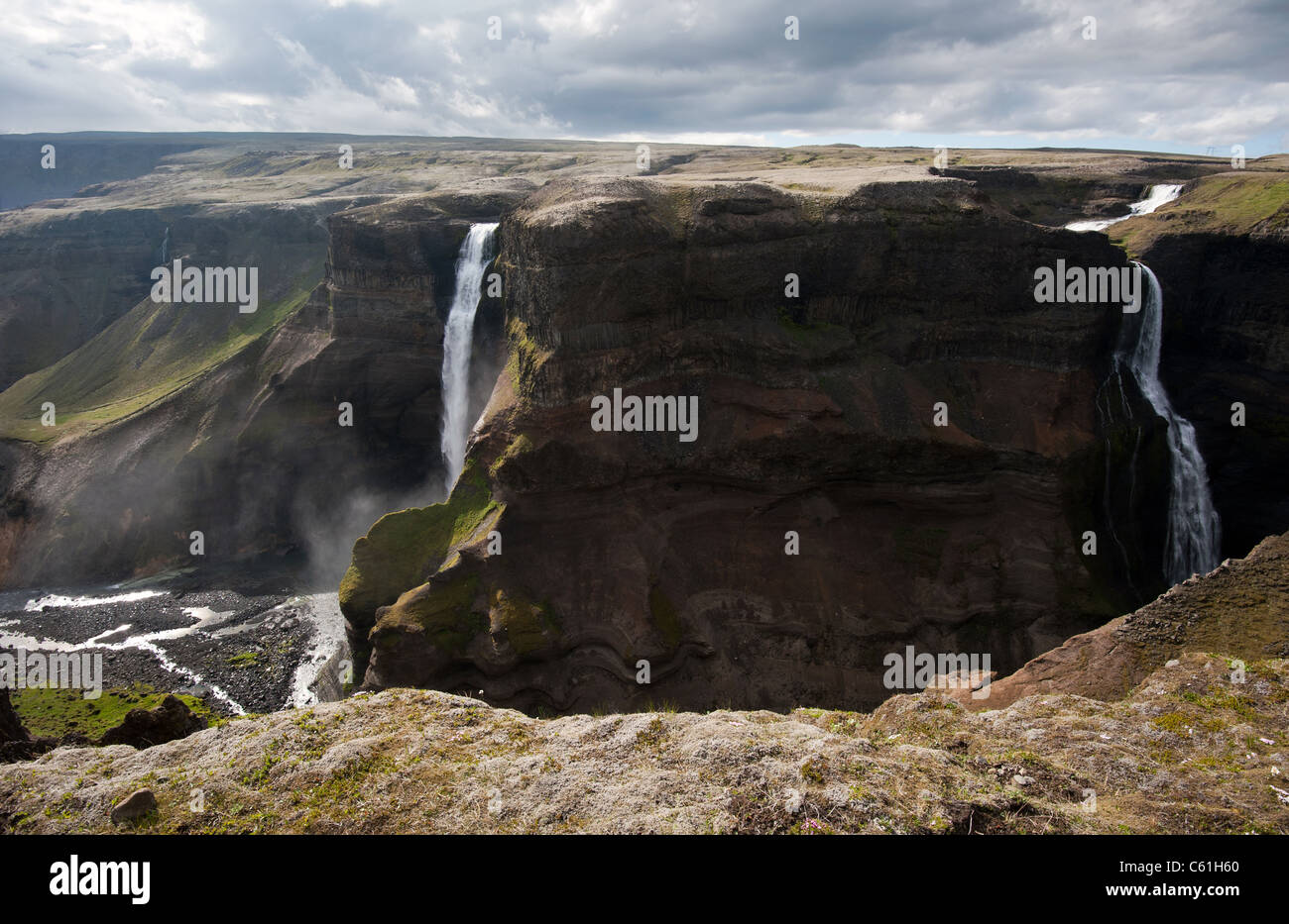 amazing Haifoss waterfall in Iceland Stock Photo - Alamy