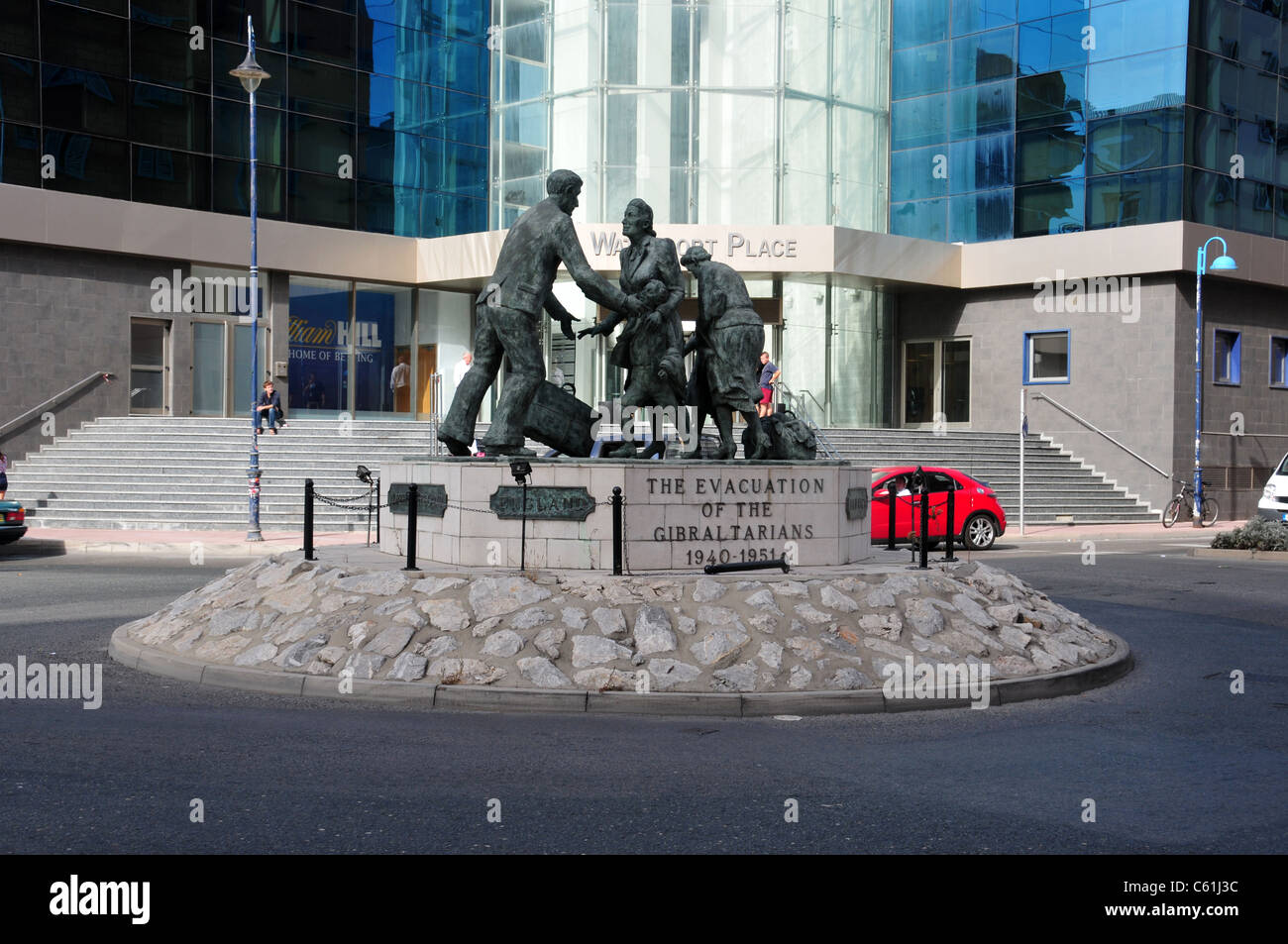 Memorial to the evacuation of Gibraltarians during WW2, Gibraltar Stock ...