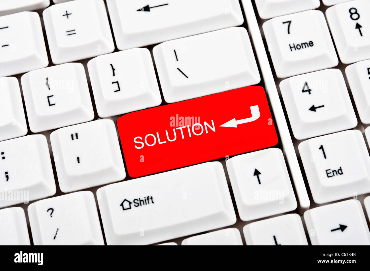 Solution key in place of enter key Stock Photo - Alamy