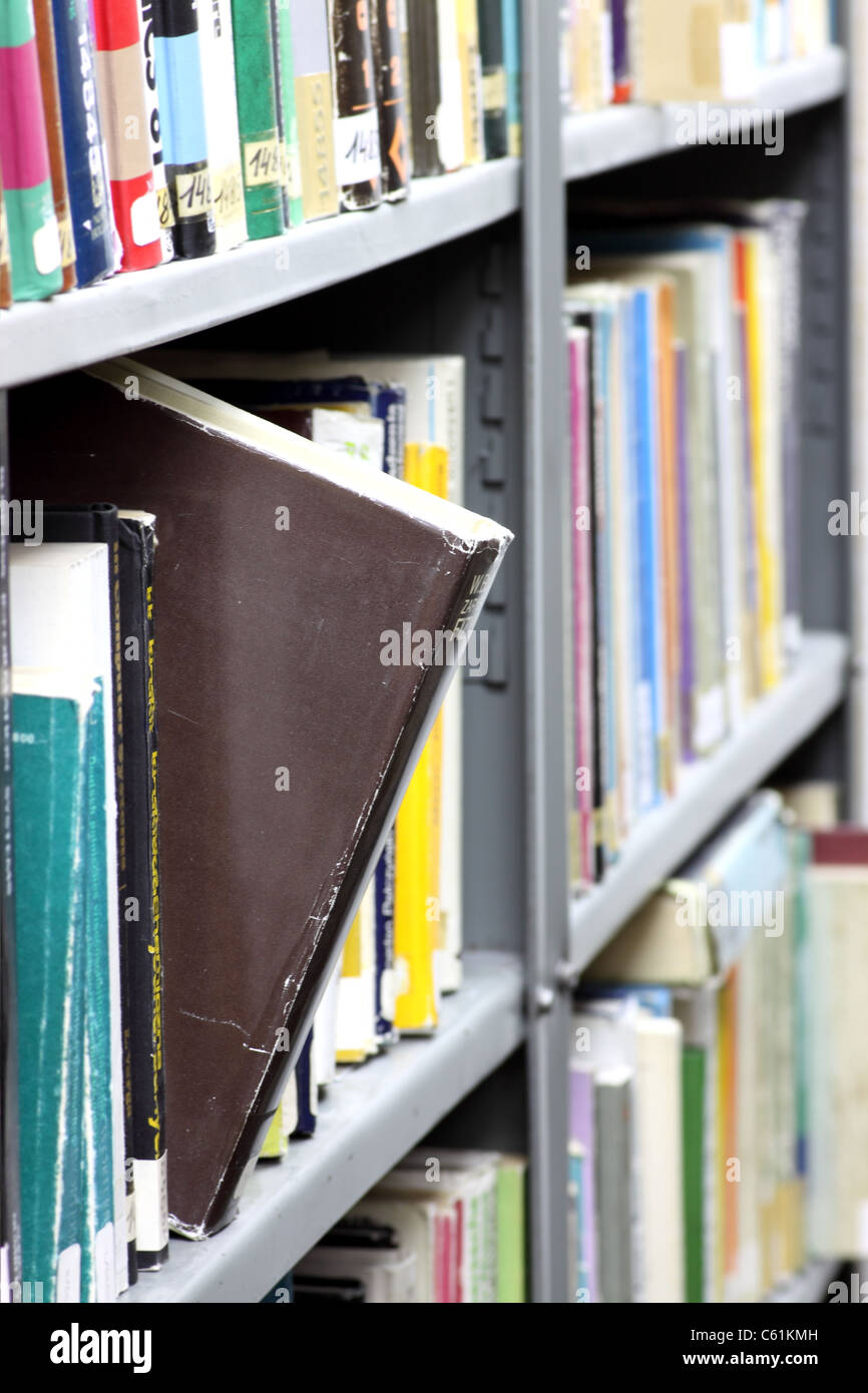 bookcase in the library Stock Photo - Alamy
