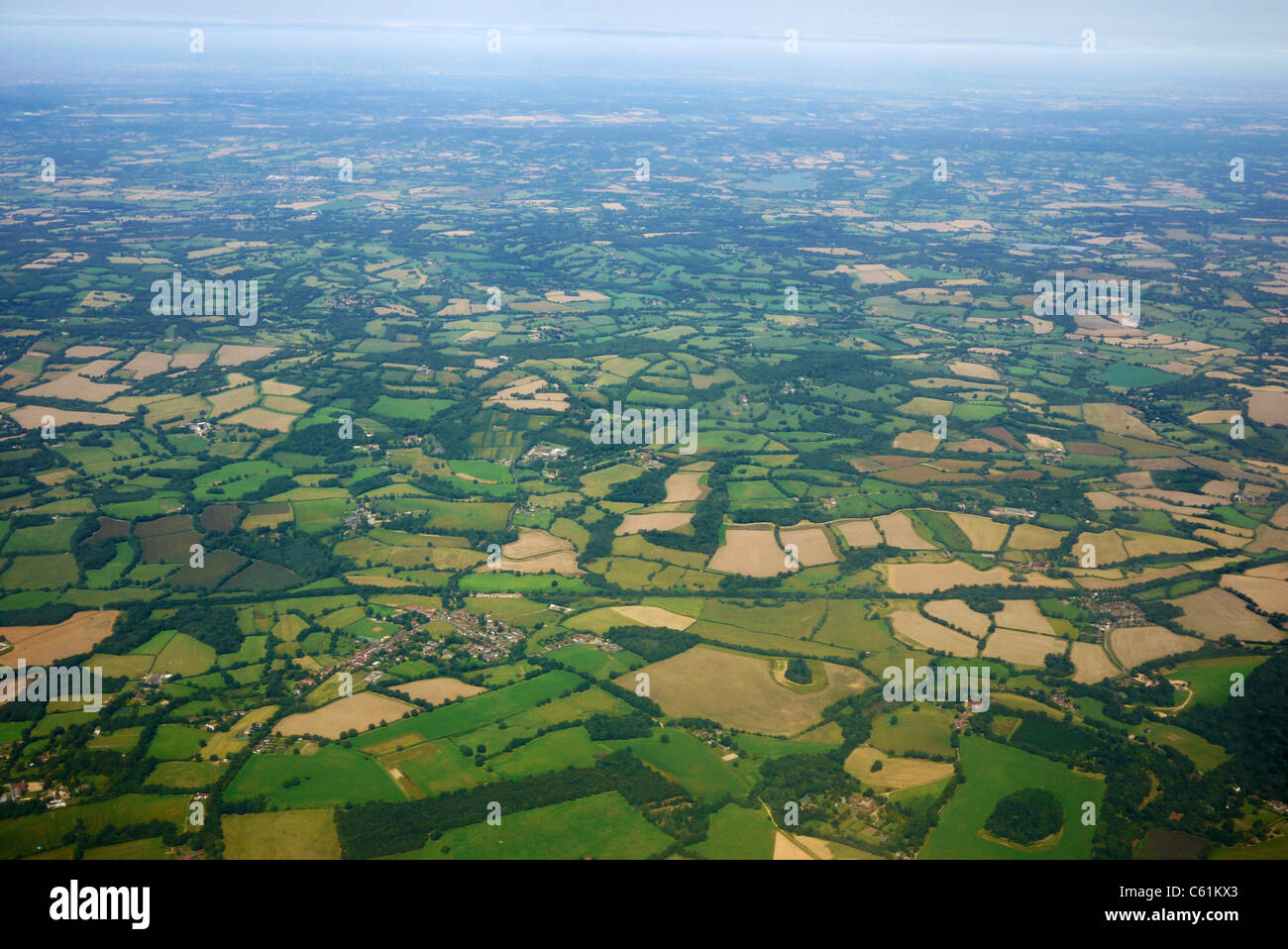 View of fields from a plane Stock Photo - Alamy