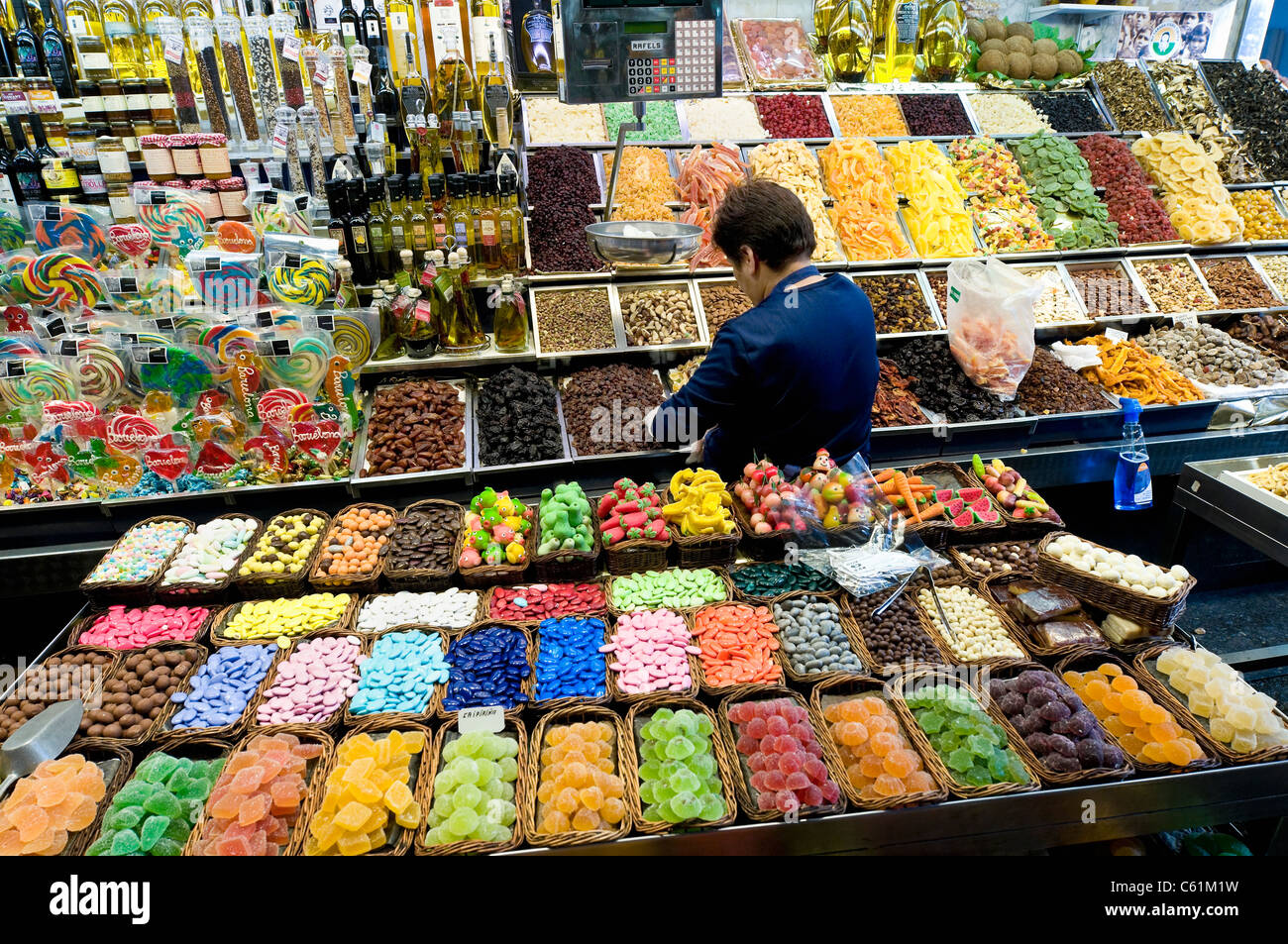 Stall at La Boqueria, Barcelona, Spain Stock Photo - Alamy