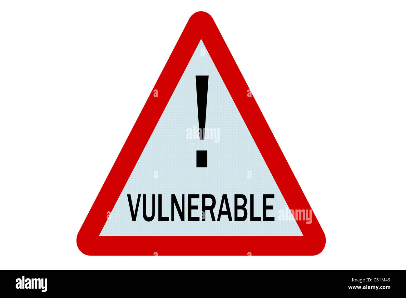 Vulnerable sign illustration on white background Stock Photo - Alamy