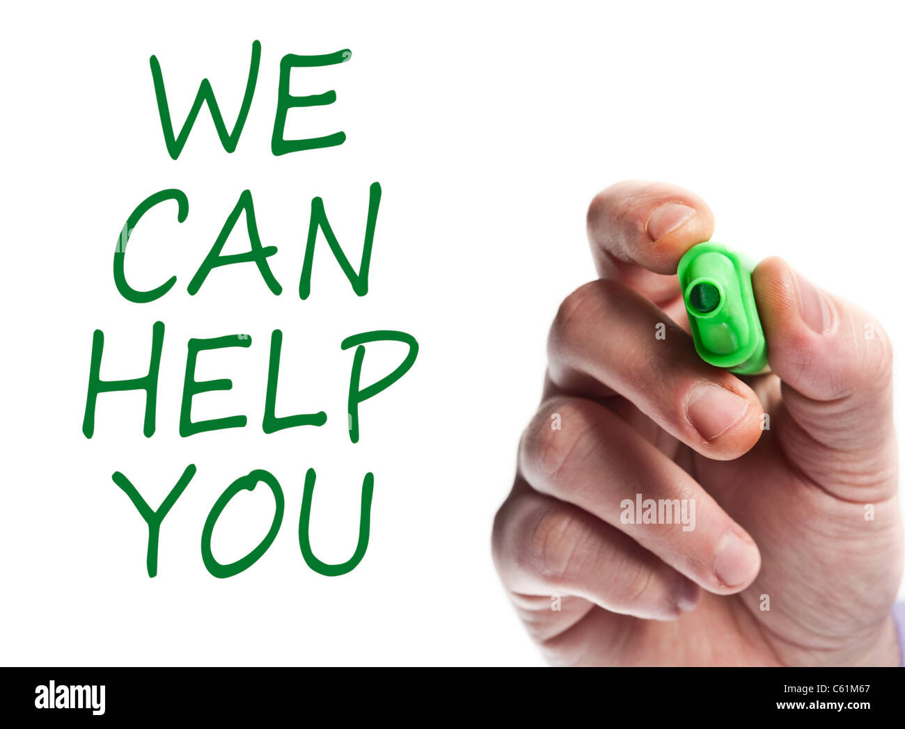 We can help Stock Photo - Alamy