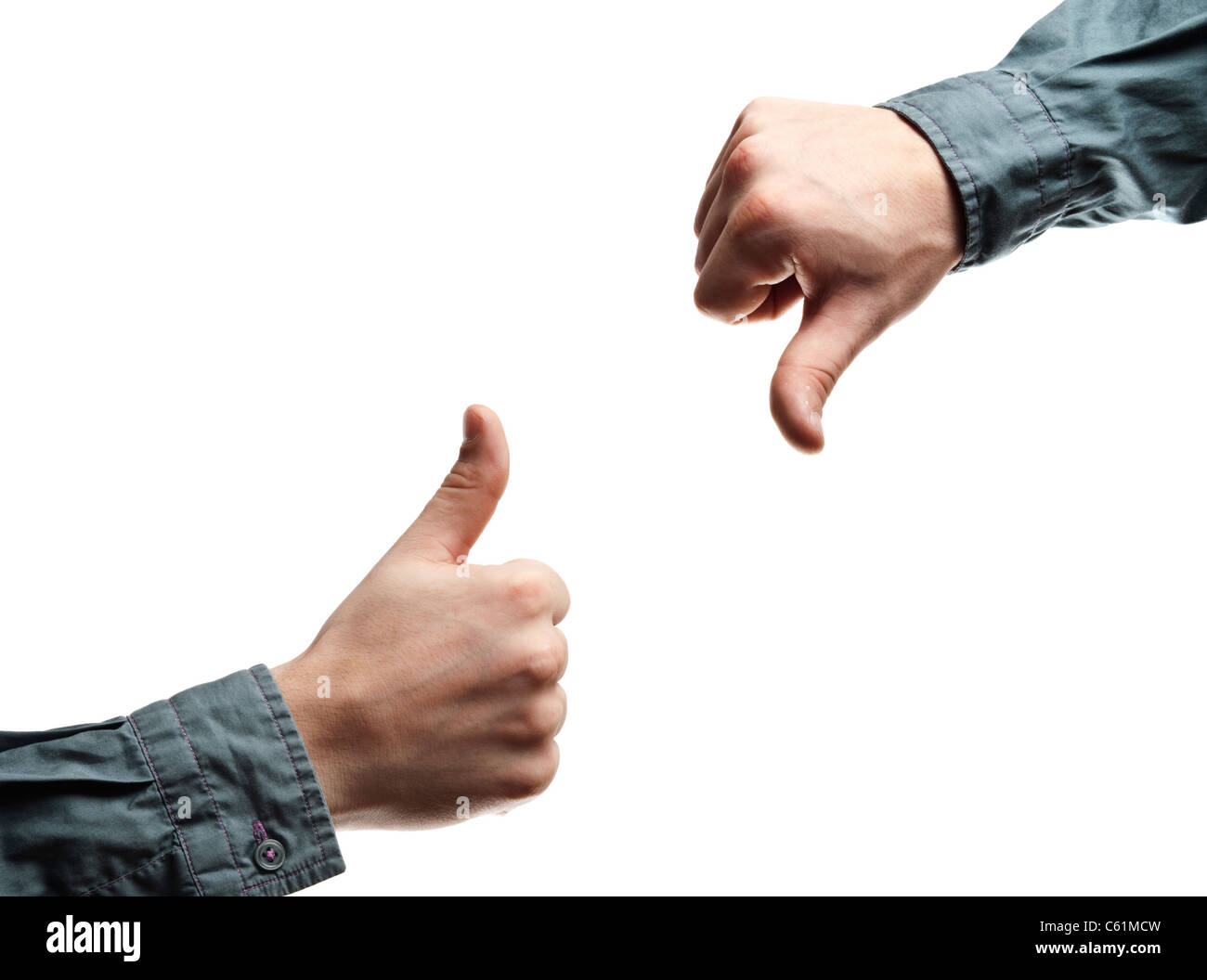 Isolated young business man hands showing Yes and No signs Stock Photo ...