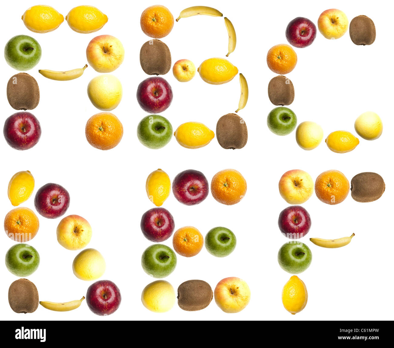 Letter f fruits hi-res stock photography and images - Alamy