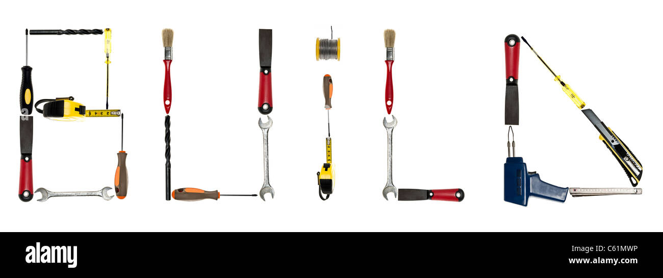 Word construction made tools hi-res stock photography and images - Alamy