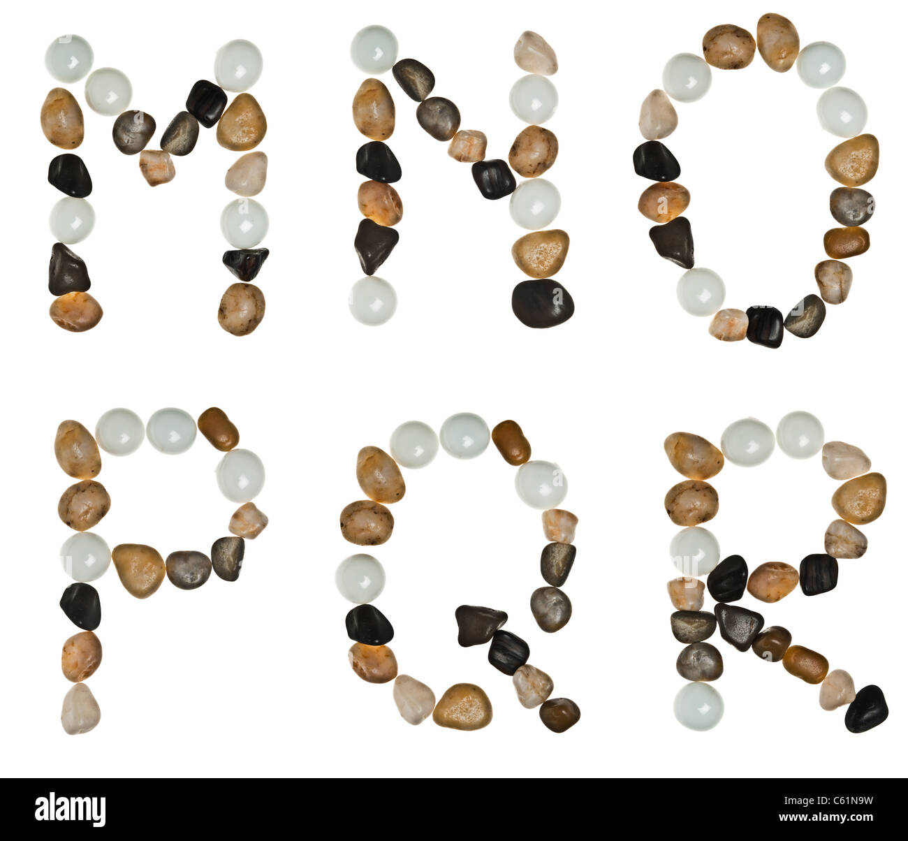 M to R letters made of stones Stock Photo - Alamy