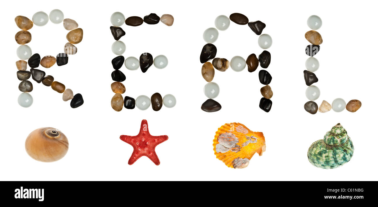 Sand word made sea objects hi-res stock photography and images - Alamy