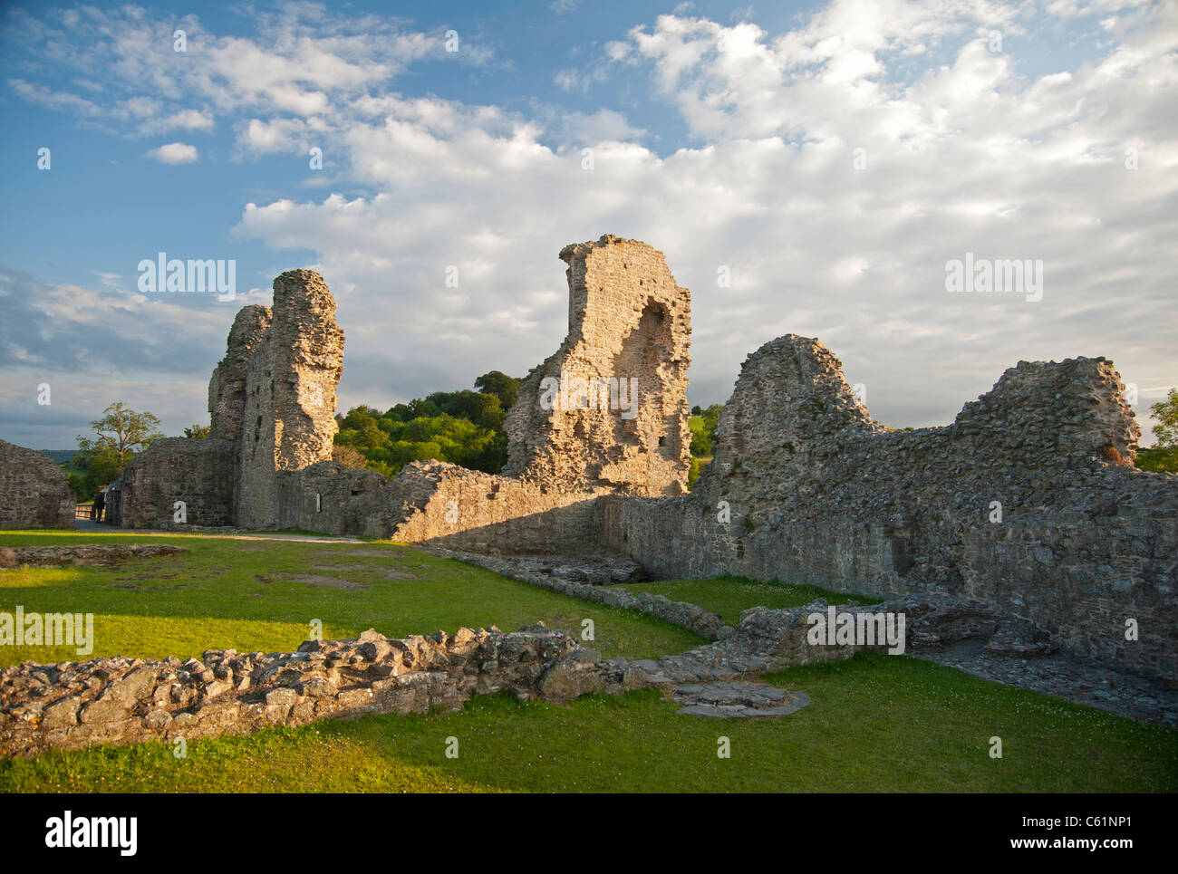 13th Century Montgomery Castle ruins, Castle Hill, Powys, Mid Wales ...