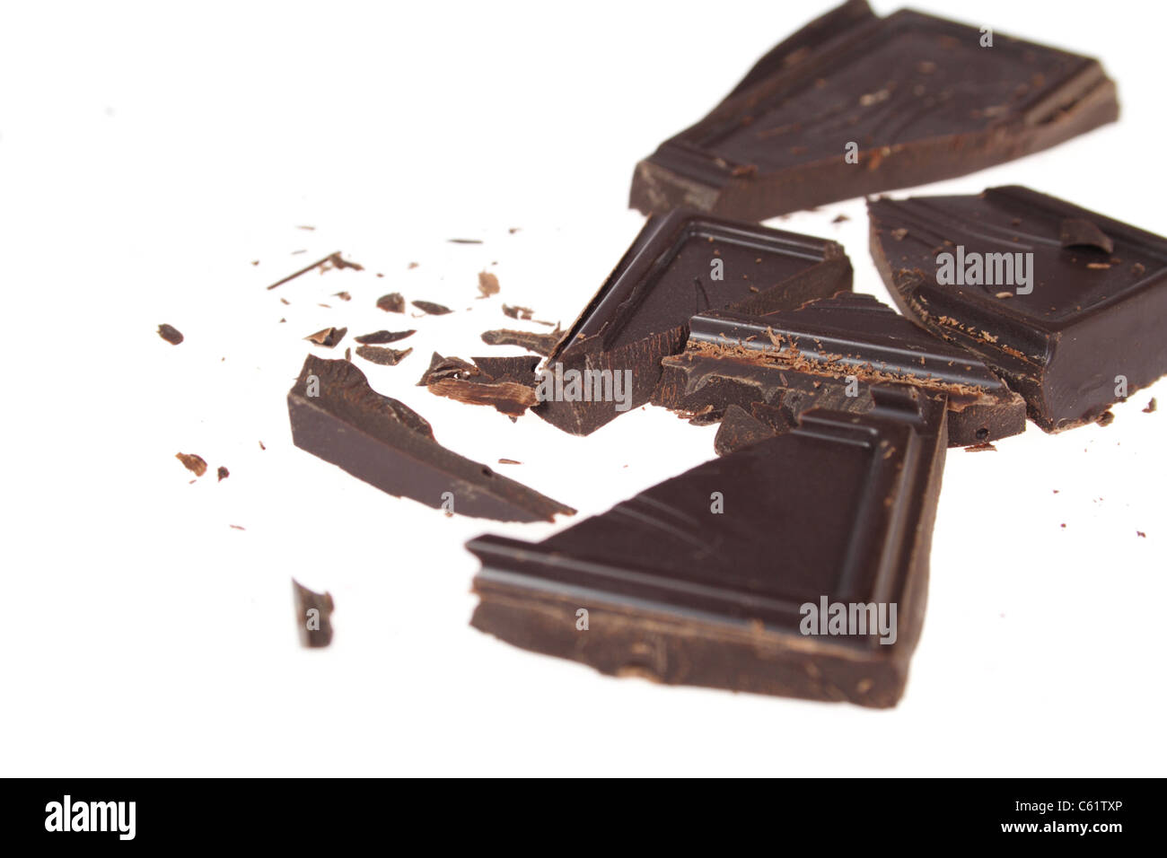 bitter chocolate, photo on the white background Stock Photo - Alamy