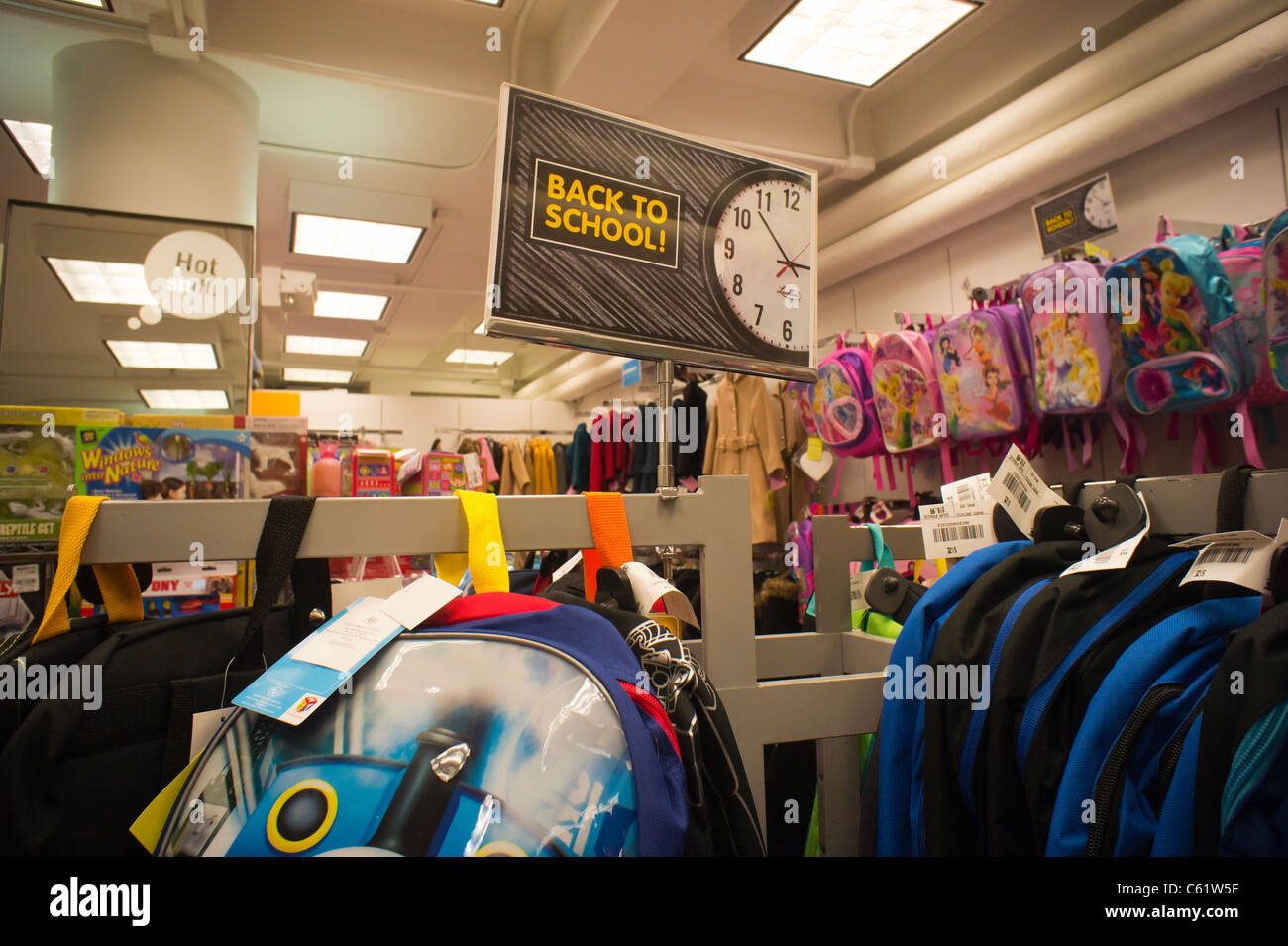 Back to school promotions are advertised at Daffy's department store in ...