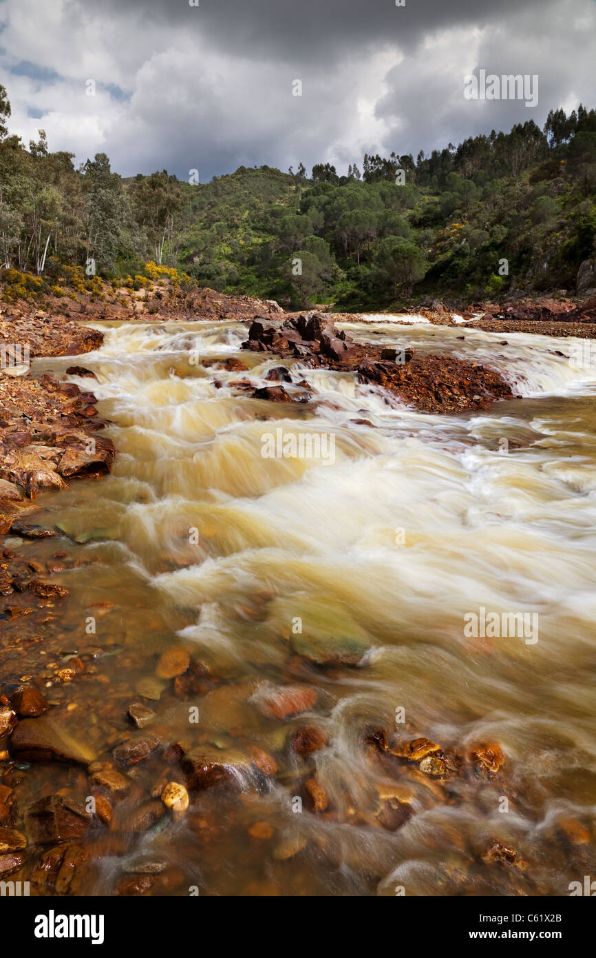 Brightly colored river, the river Odiel, Huelva, Spain Stock Photo - Alamy