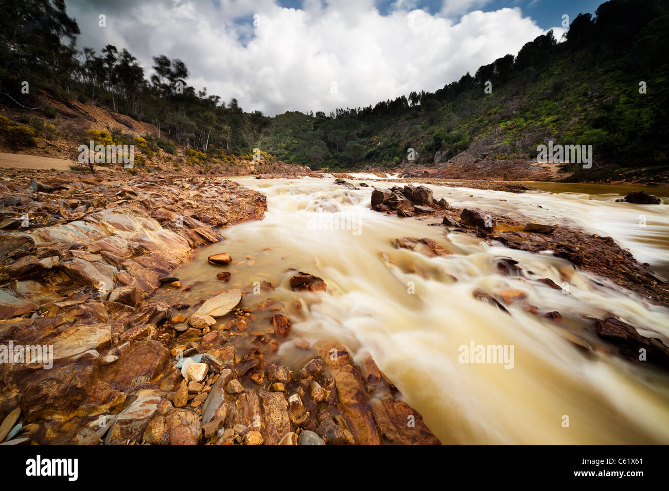 Brightly colored river, the river Odiel, Huelva, Spain Stock Photo - Alamy