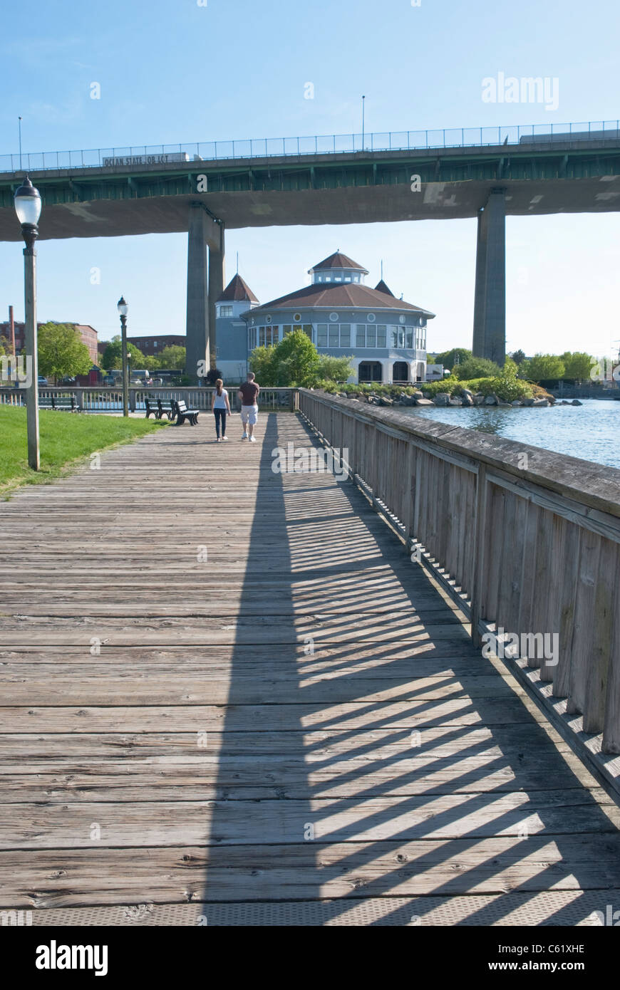 The River Walk near Battleship Cove in Fall River attracts tourists as ...