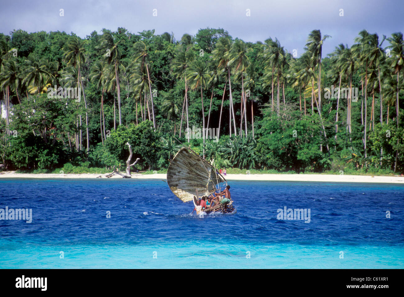 Sailing,Kula canoe, Kitava Island, Trobriand Islands, Papua New Guinea ...