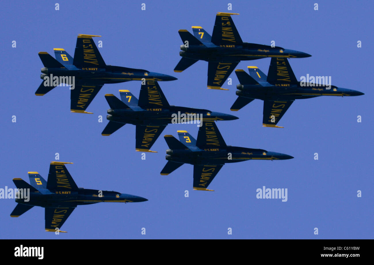 Blue Angels fly in formation Stock Photo - Alamy
