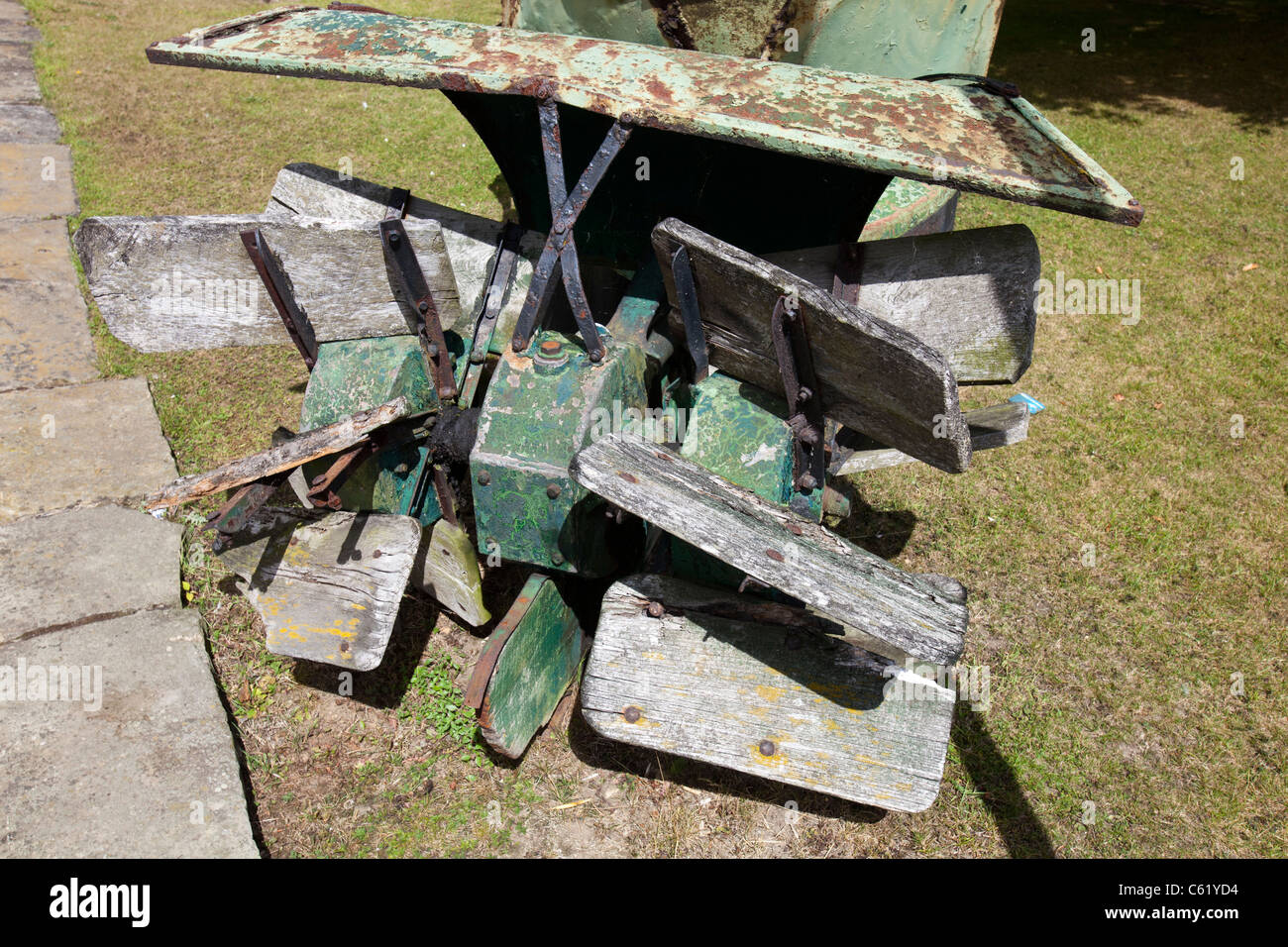 paddles on an ancient paddle boat Stock Photo - Alamy