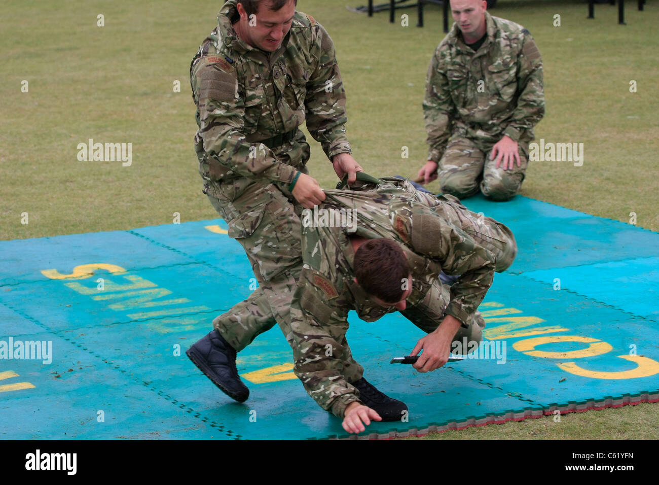 Unarmed combat demonstration at summer festival in Eastbourne UK Stock ...