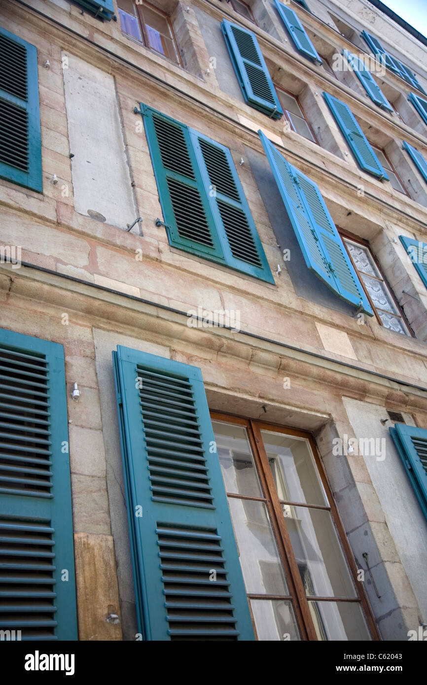 Window shutters in Geneva Stock Photo - Alamy