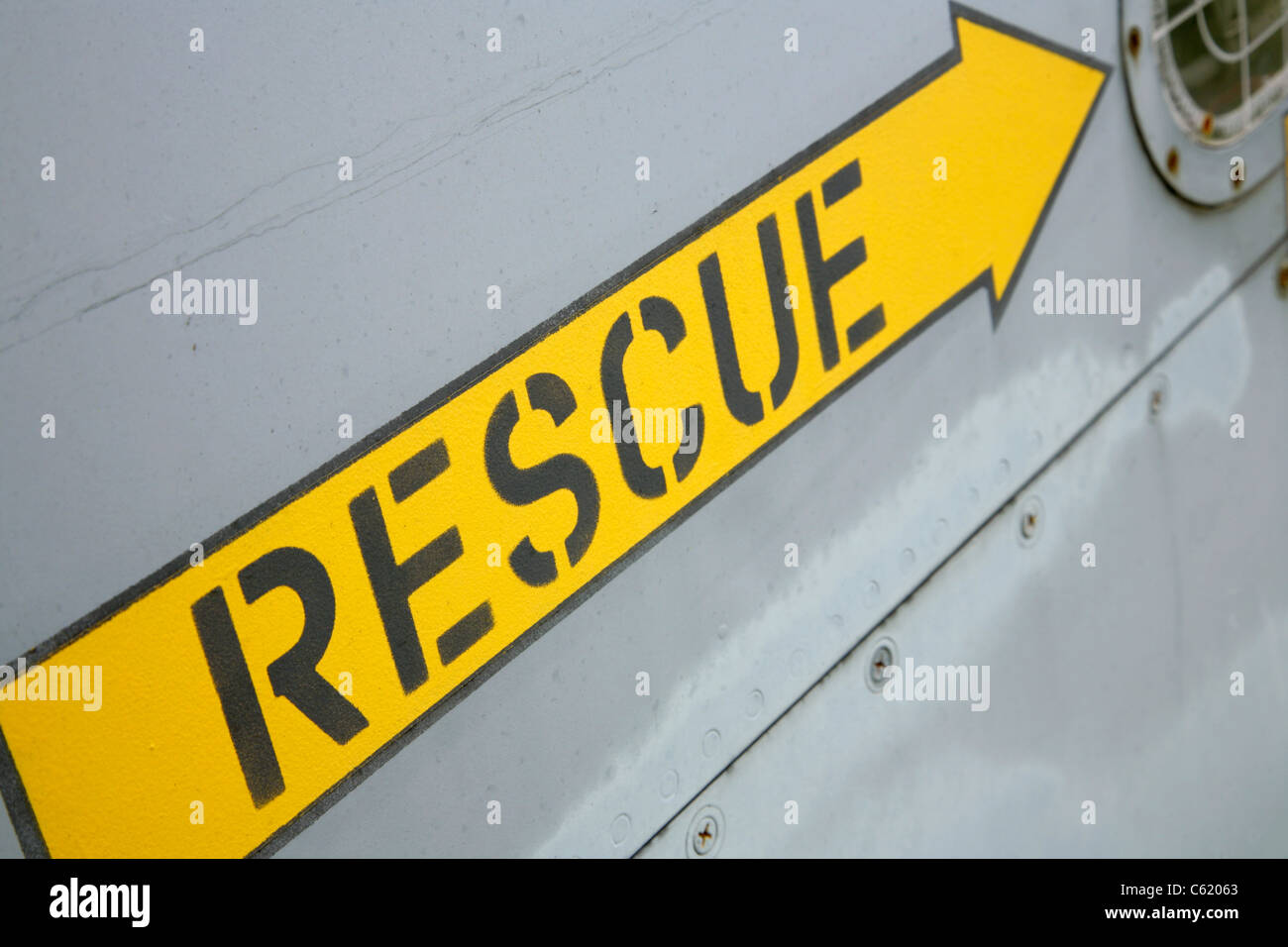 Rescue arrow on side of McDonnell Douglas F4 Phantom military aircraft ...