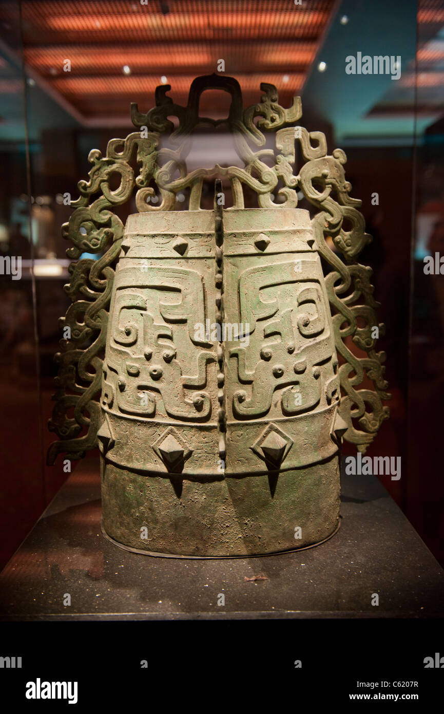 Ancient Bronze Bell in Tianjin Museum, People's Republic of China Stock ...