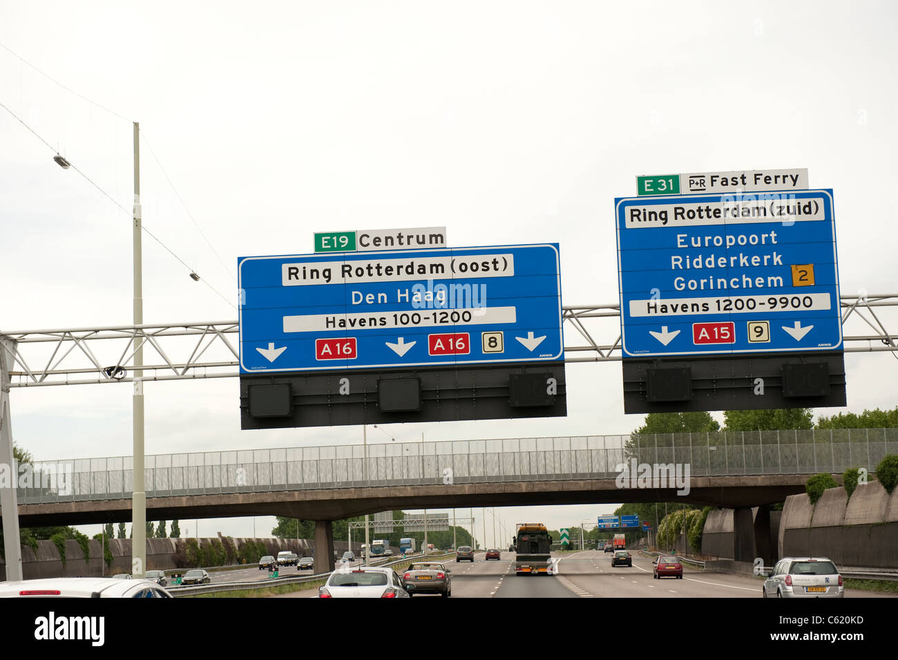 Road Sign E19 A16 Rotterdam Nederland Netherlands Holland Stock Photo ...