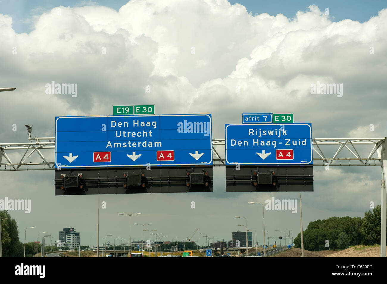 Sign E19 A20 Den Haag Nederland Netherlands Holland Stock Photo - Alamy