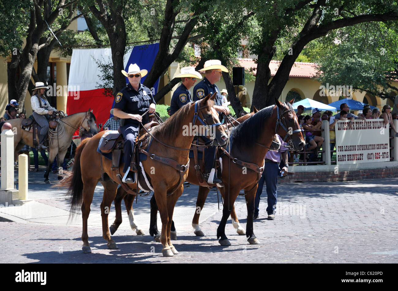 Mounted horse police, Stockyards, Fort Worth, Texas, USA Stock Photo ...