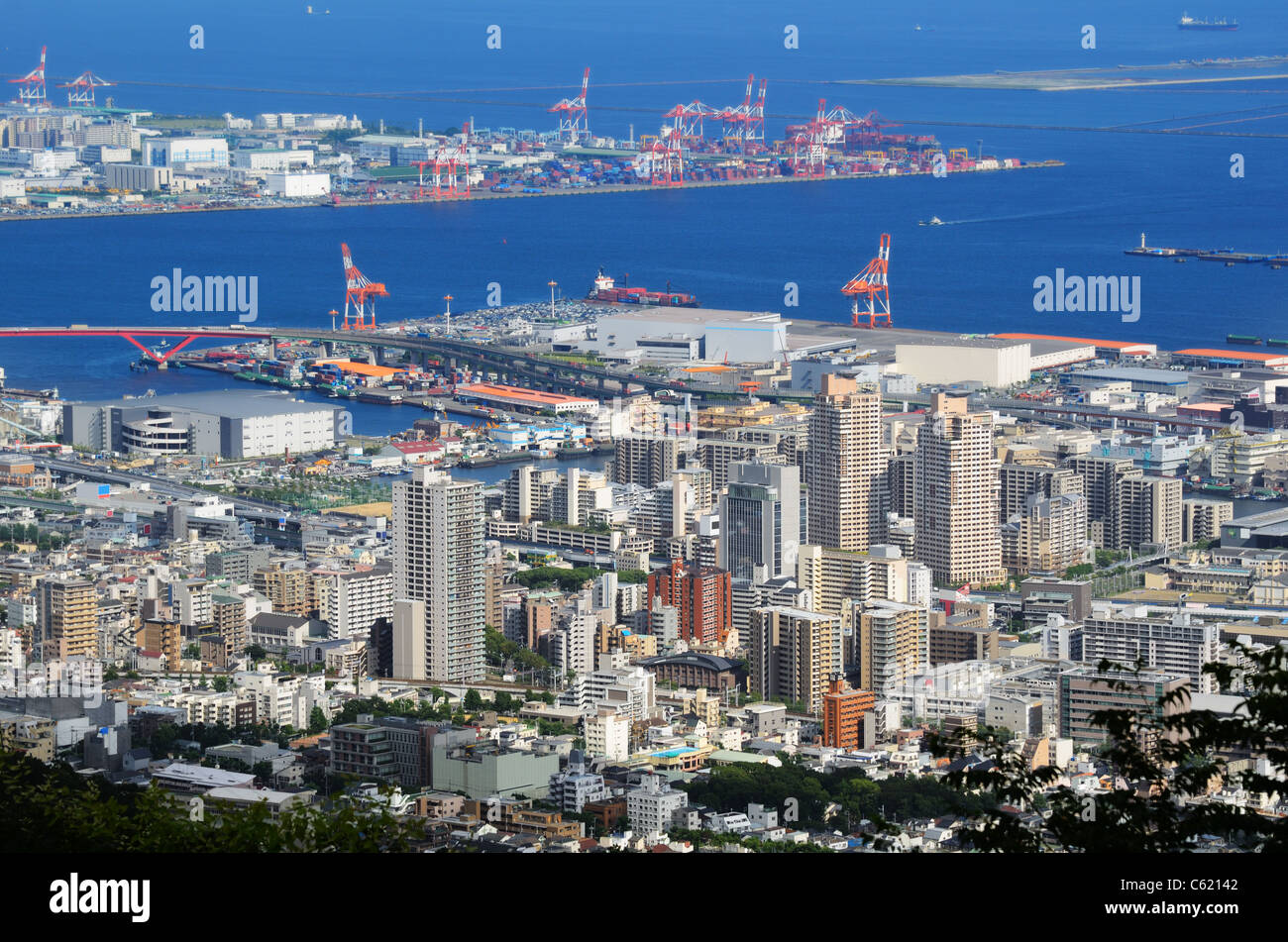 Skyline of Kobe, Japan and Port Island Stock Photo - Alamy