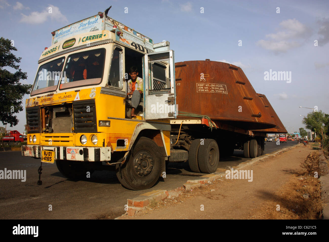 Heavily overloaded truck in Gujarat India Stock Photo - Alamy