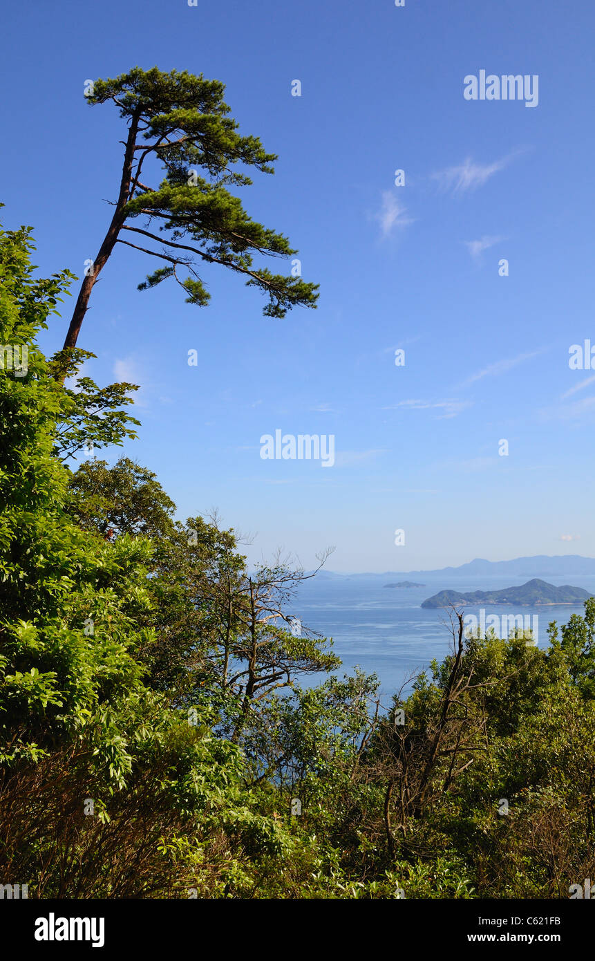 Seto Inland Sea in Japan as seen from Mt. Misen on Itsukushima Island ...