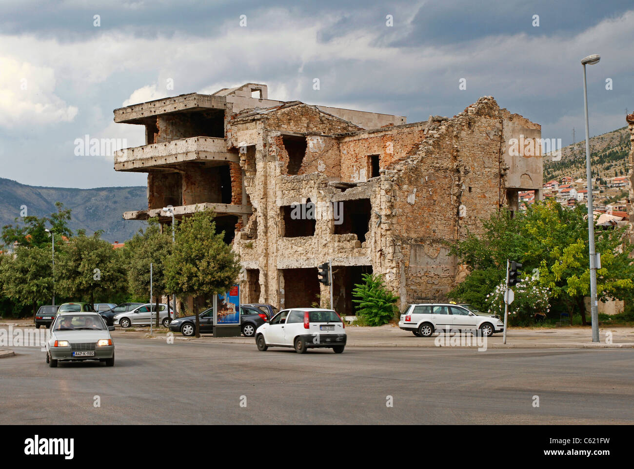 War damaged buildings in Mostar, Bosnia and Herzegovina Stock Photo - Alamy