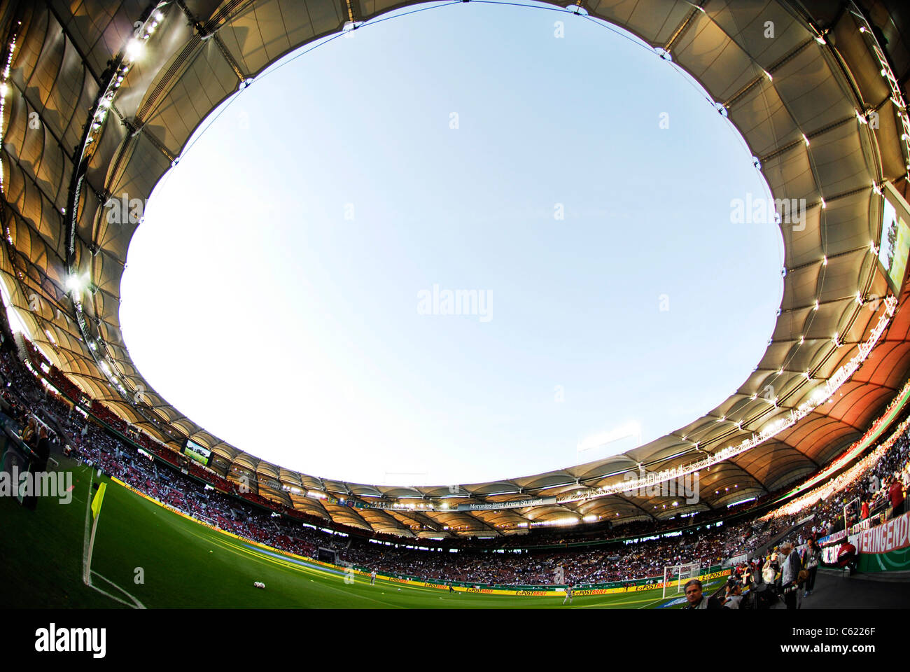 overview of the Mercedes-Benz Arena sports stadium in Stuttgart ...