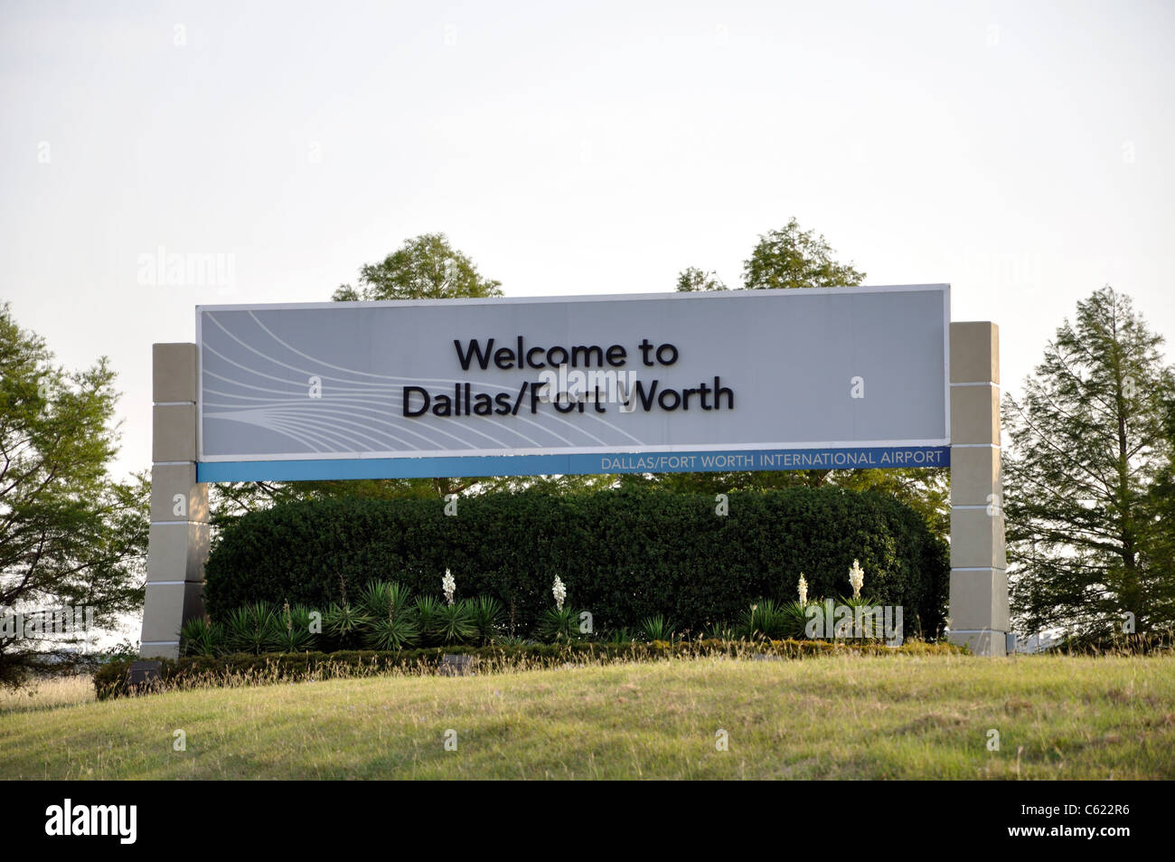 Welcome sign at Dallas Fort Worth International Airport, Texas, USA ...