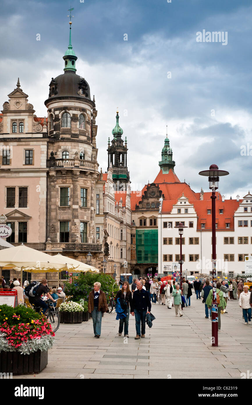 People walking the streets of Old Town Dresden, Germany Stock Photo - Alamy