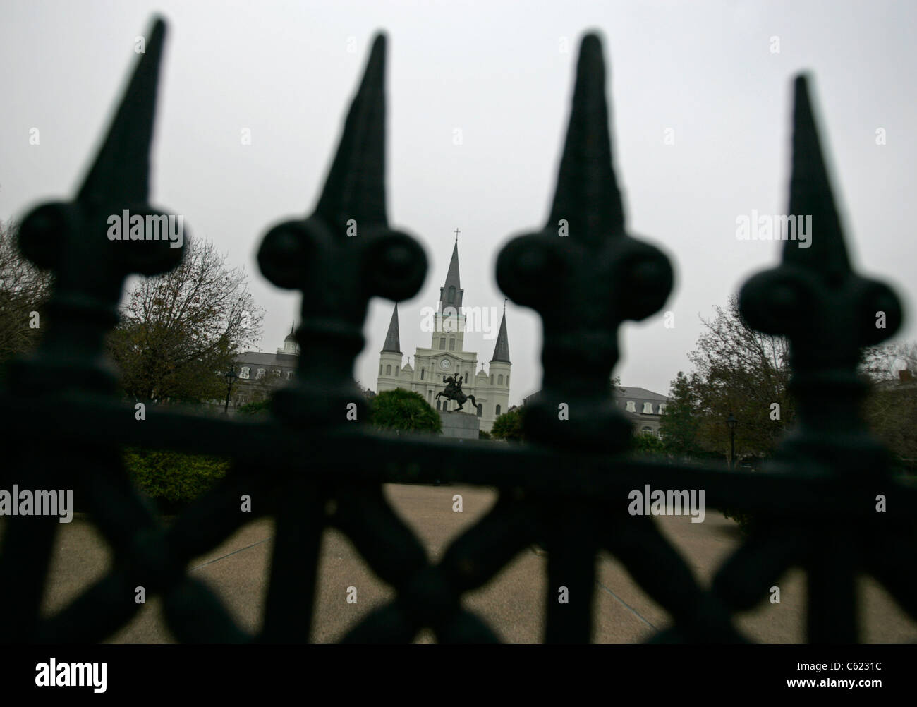 Andrew Jackson statue with iron gate Stock Photo - Alamy