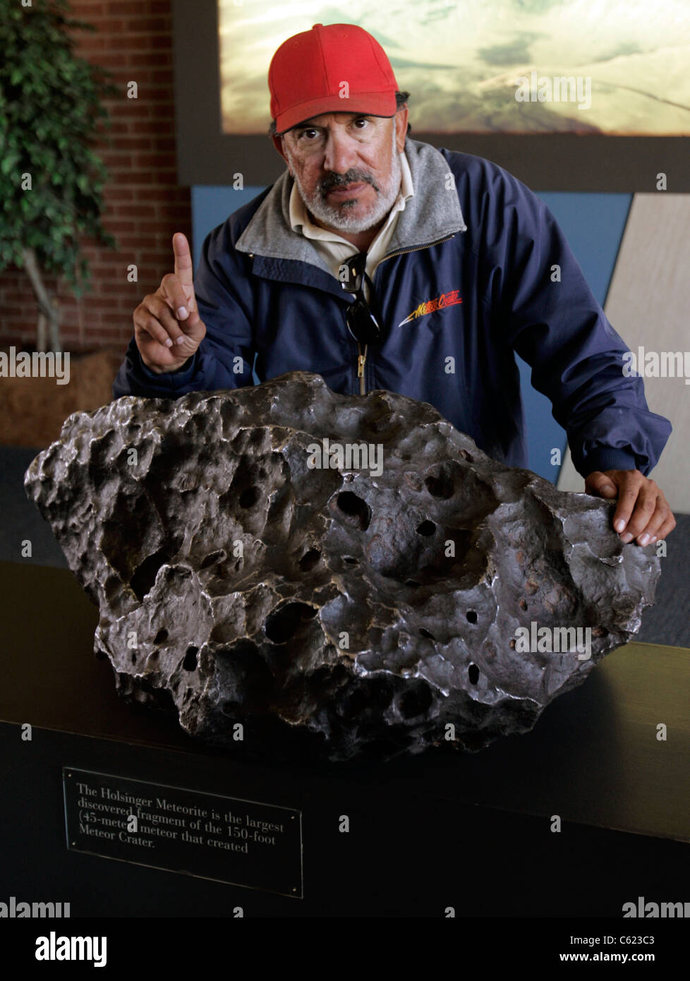 Holsinger meteorite Meteor crater guide displays Stock Photo - Alamy