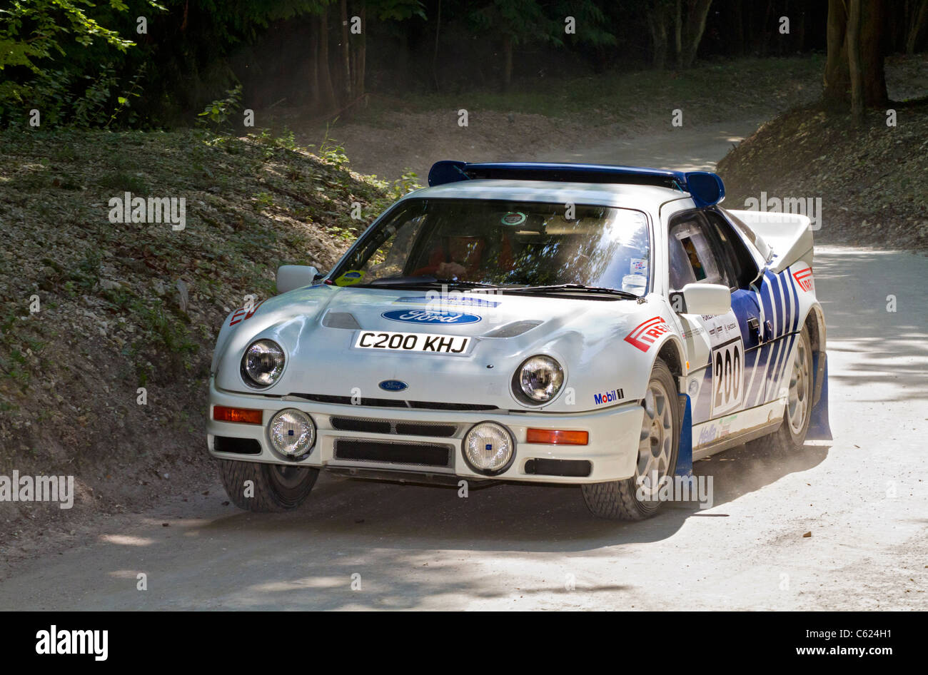 1986 Ford RS200 with driver Terry Maynard at the 2011 Goodwood Festival ...