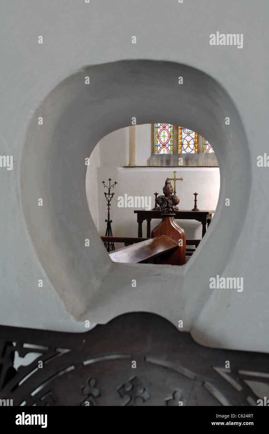 Squint in St. Mary`s Church, Nuneham Murren, Oxfordshire, England, UK ...