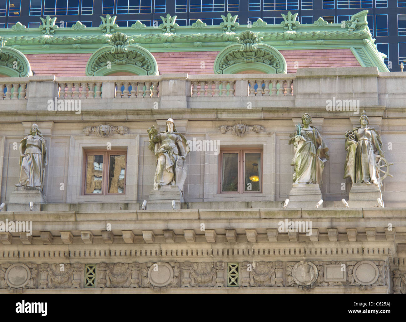 Alexander Hamilton customs house roof in Manhattan NYC Stock Photo - Alamy