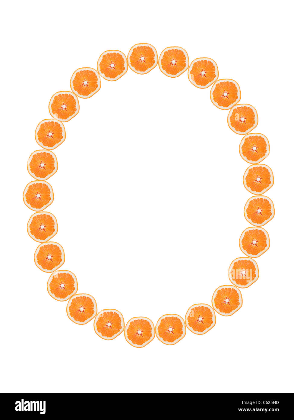Letter "O" from orange slices isolated on white background Stock Photo ...