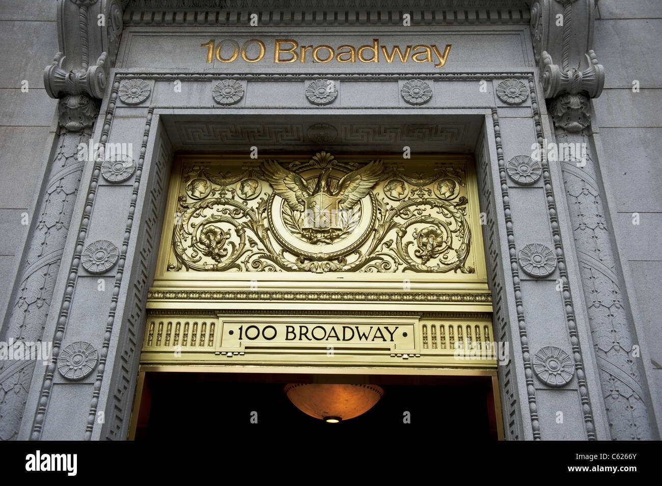 Ornate entrance of a 100-year old building in the Financial District ...