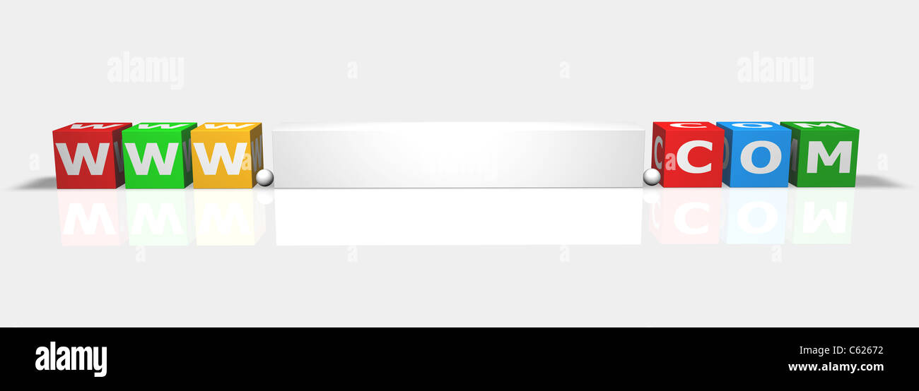 World wide web address in color cubes with dot com Stock Photo - Alamy