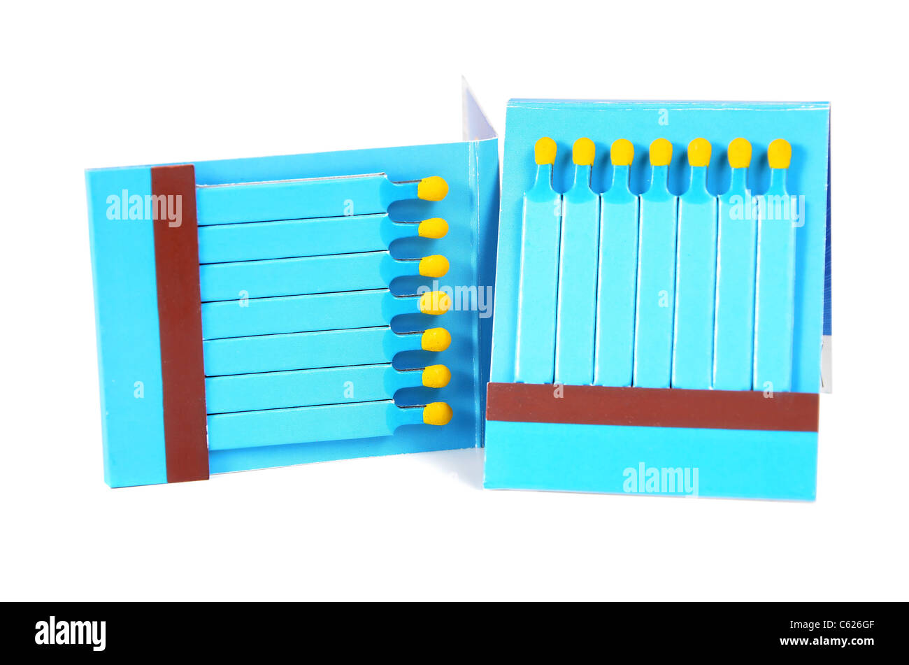 blue matches isolated on white background Stock Photo - Alamy